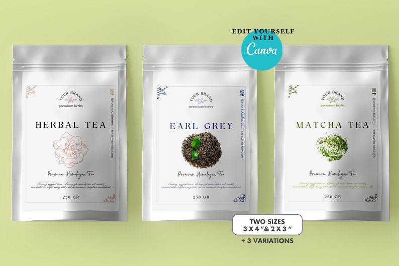 Custom Editable Tea Blend Packaging Label for Tea Bag or - Etsy