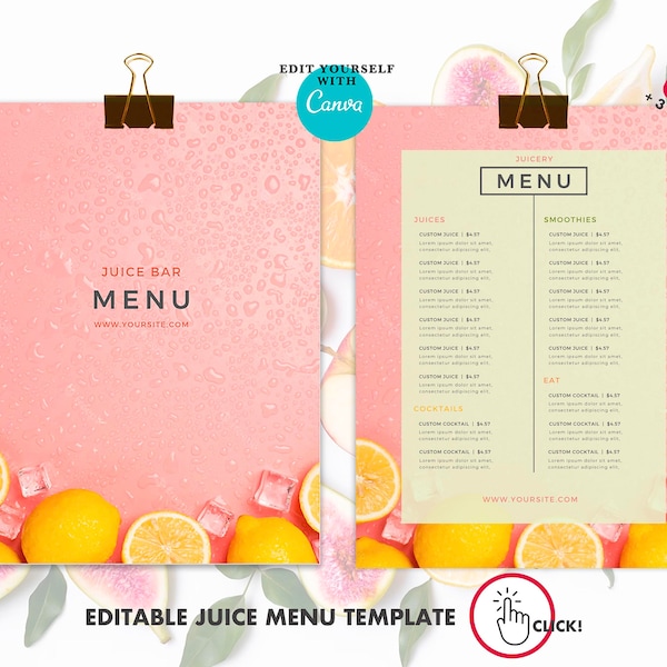 Juice Price List Template - Etsy