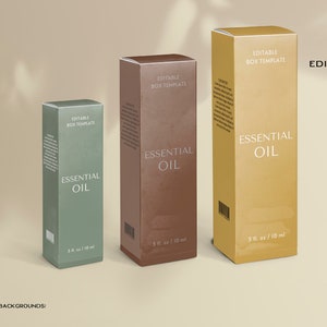 Editable Essential Oil & Cosmetic Packaging Box Canva.custom Oils ...