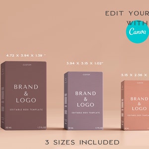 Perfume Packaging Box Template for Canva.printable & Editable Perfume ...