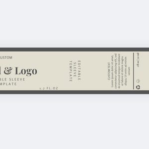 Editable Wrap Sleeve Label Template for Clothing & Bags,custom Belly ...