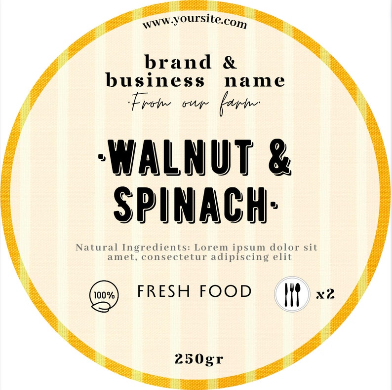 Custom Salad Packaging Label for Fresh Food Containers.editable Salad ...