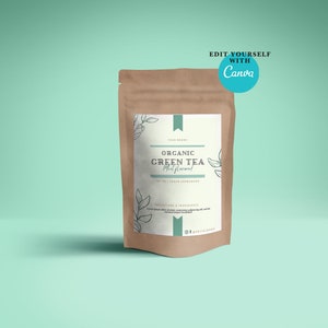 Printable Label for Tea Bags. Custom Product Labels for Kraft Bags ...