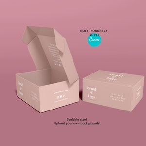 Editable Mailing Box for Canva.custom Subscription Packaging Box Design ...