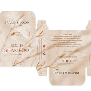 Custom Editable Solid Shampoo or Soap Packaging Box Canva.printable ...