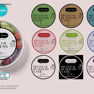 Custom Editable Fresh Food Label Canva Template.design for Salad ...