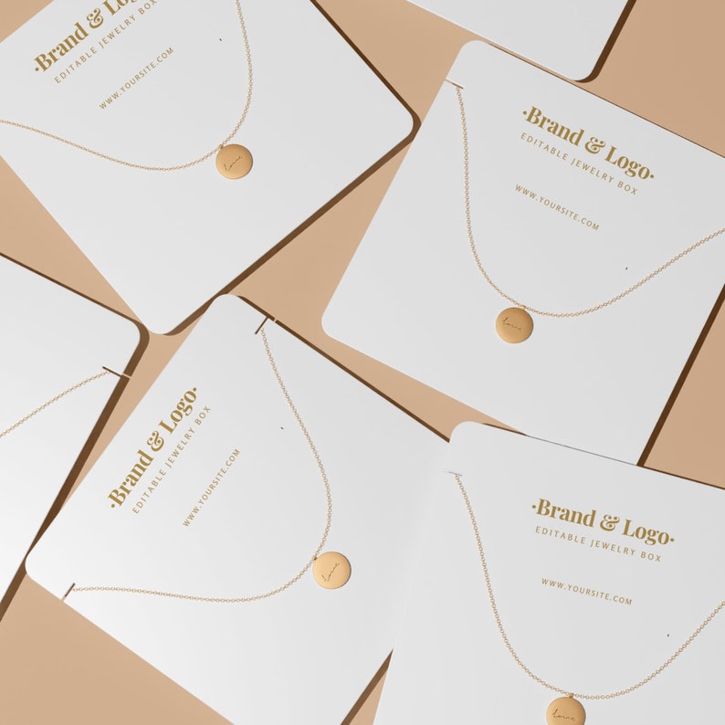 Custom Jewelry Packaging Box and Display Card Canva Template Bundle ...