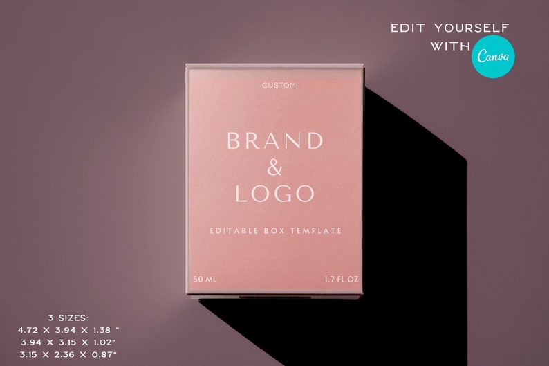 Perfume Packaging Box Template for Canva.printable & Editable Perfume ...