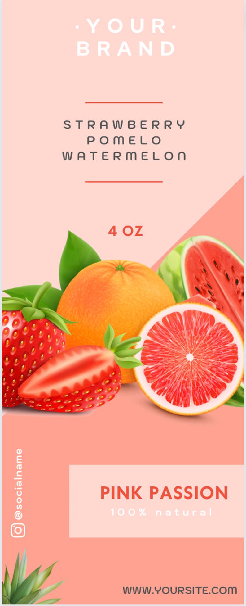 Printable Fruity Fresh Juice Canva Label Template,editable Custom Juice ...
