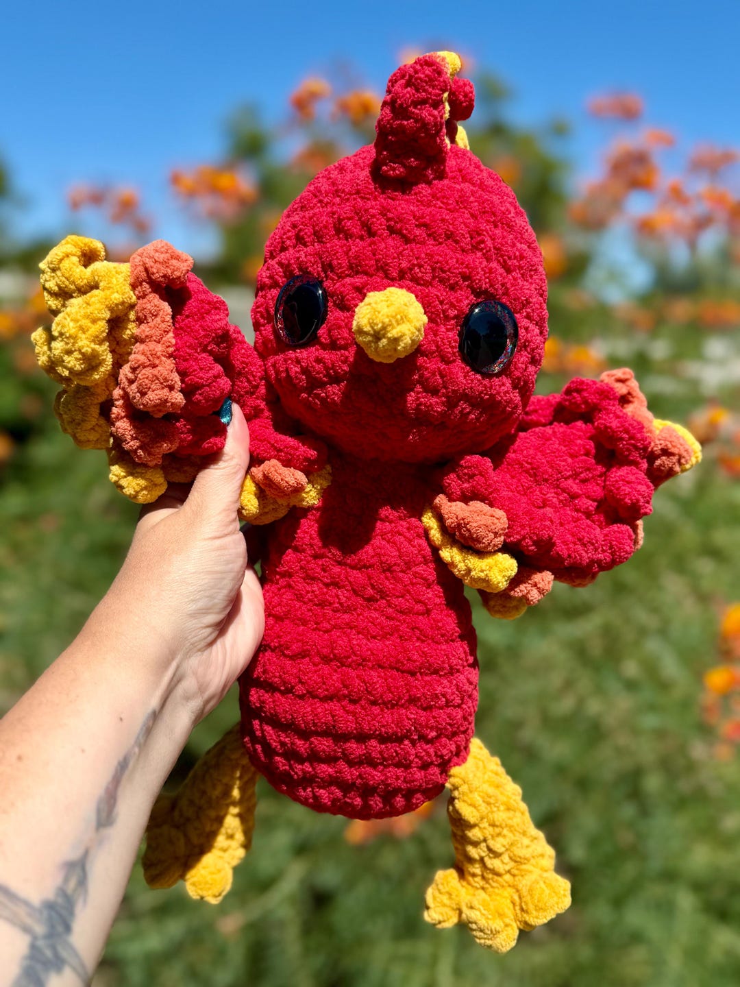 Crochet Phoenix Plushie Amigurumi Stuffed Animal - Etsy