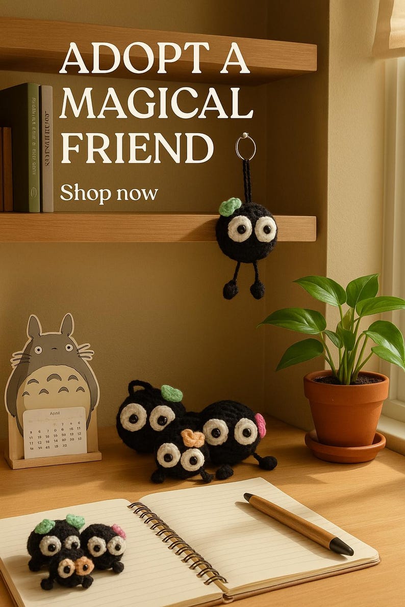 Crochet Soot Sprite Keychain, Spirited Away Inspired Decor - Etsy