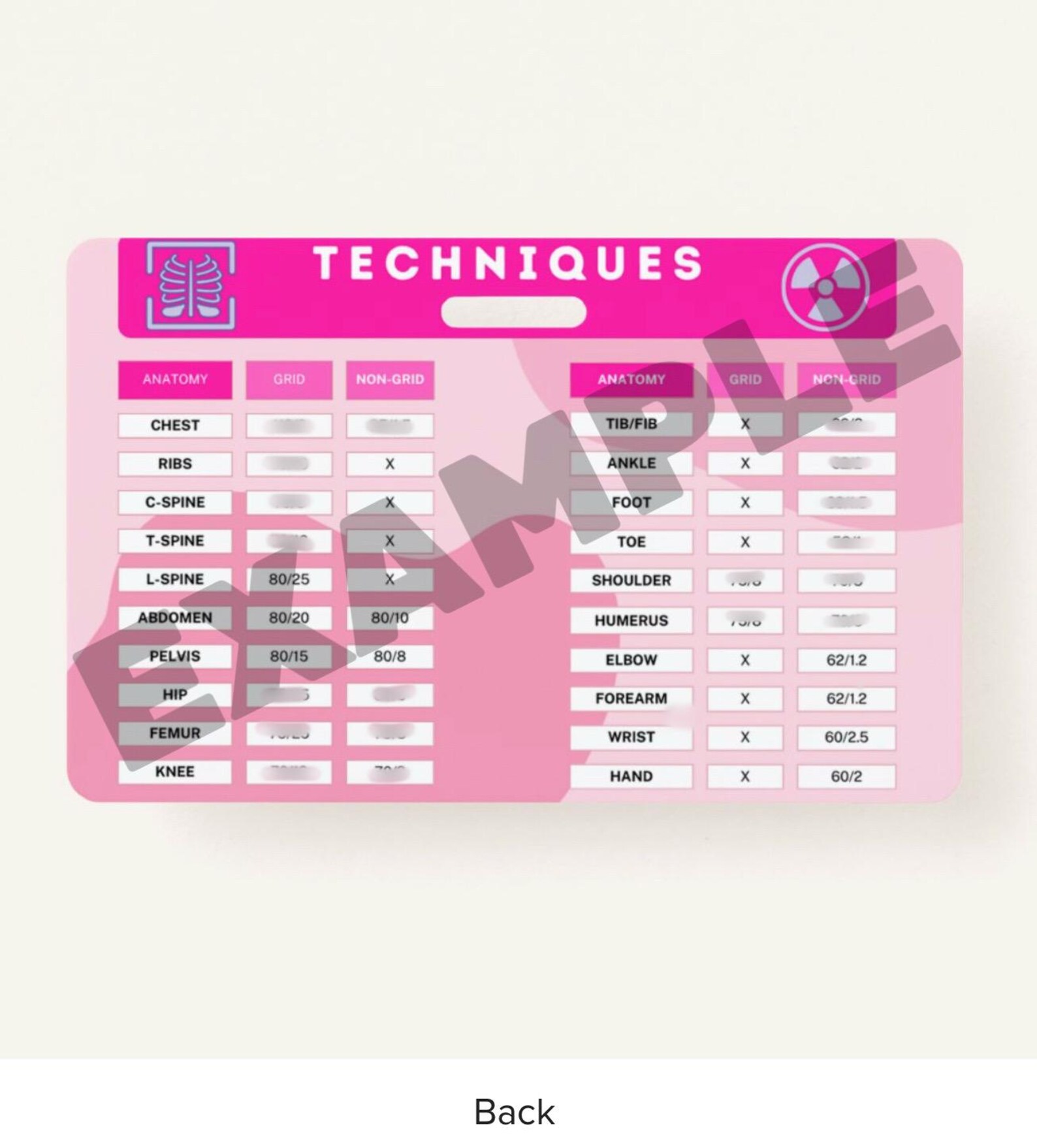 X-ray C-arm and Technique Card - Etsy