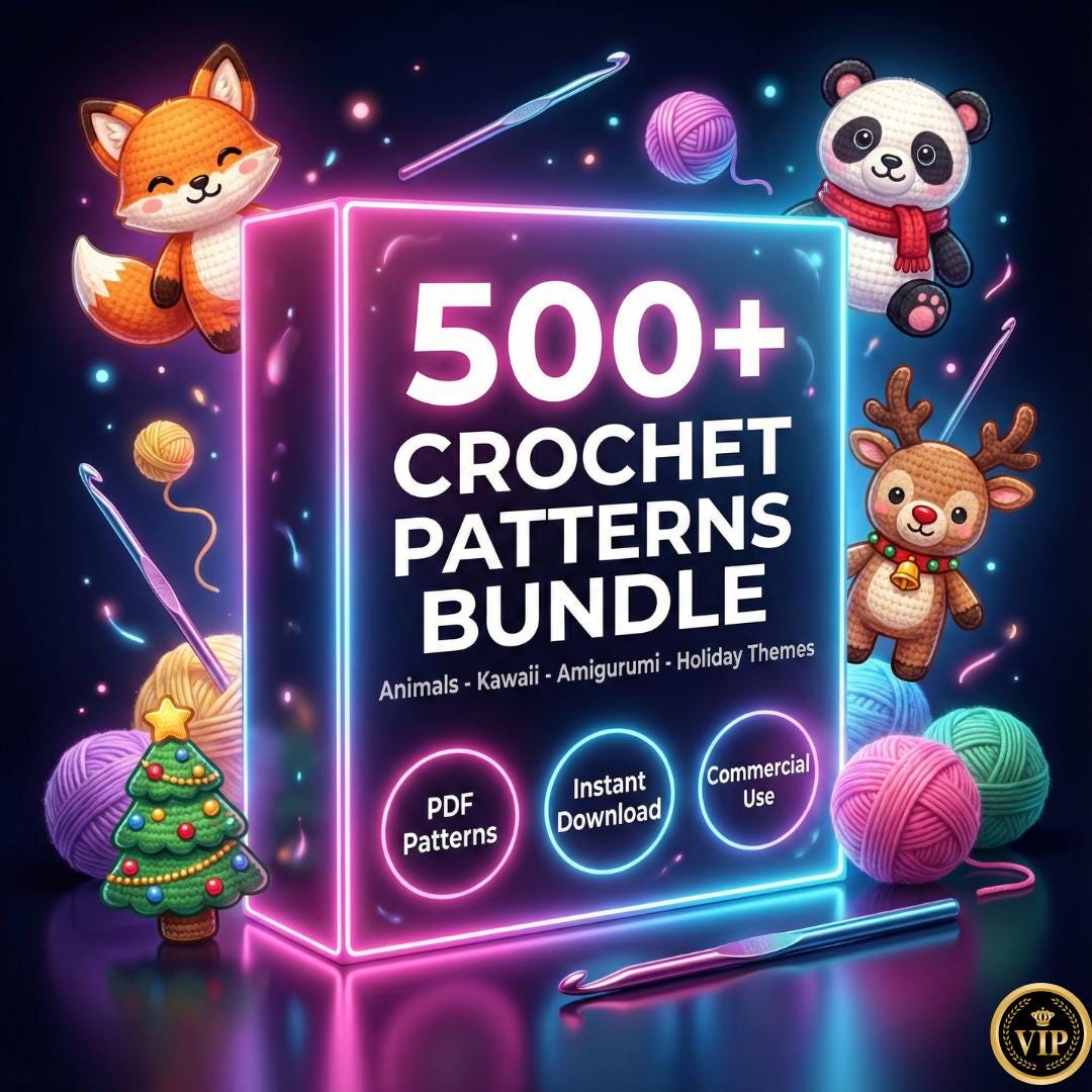500+ Crochet Patterns, Crochet Pattern Bundle, Amigurumi Crochet ...