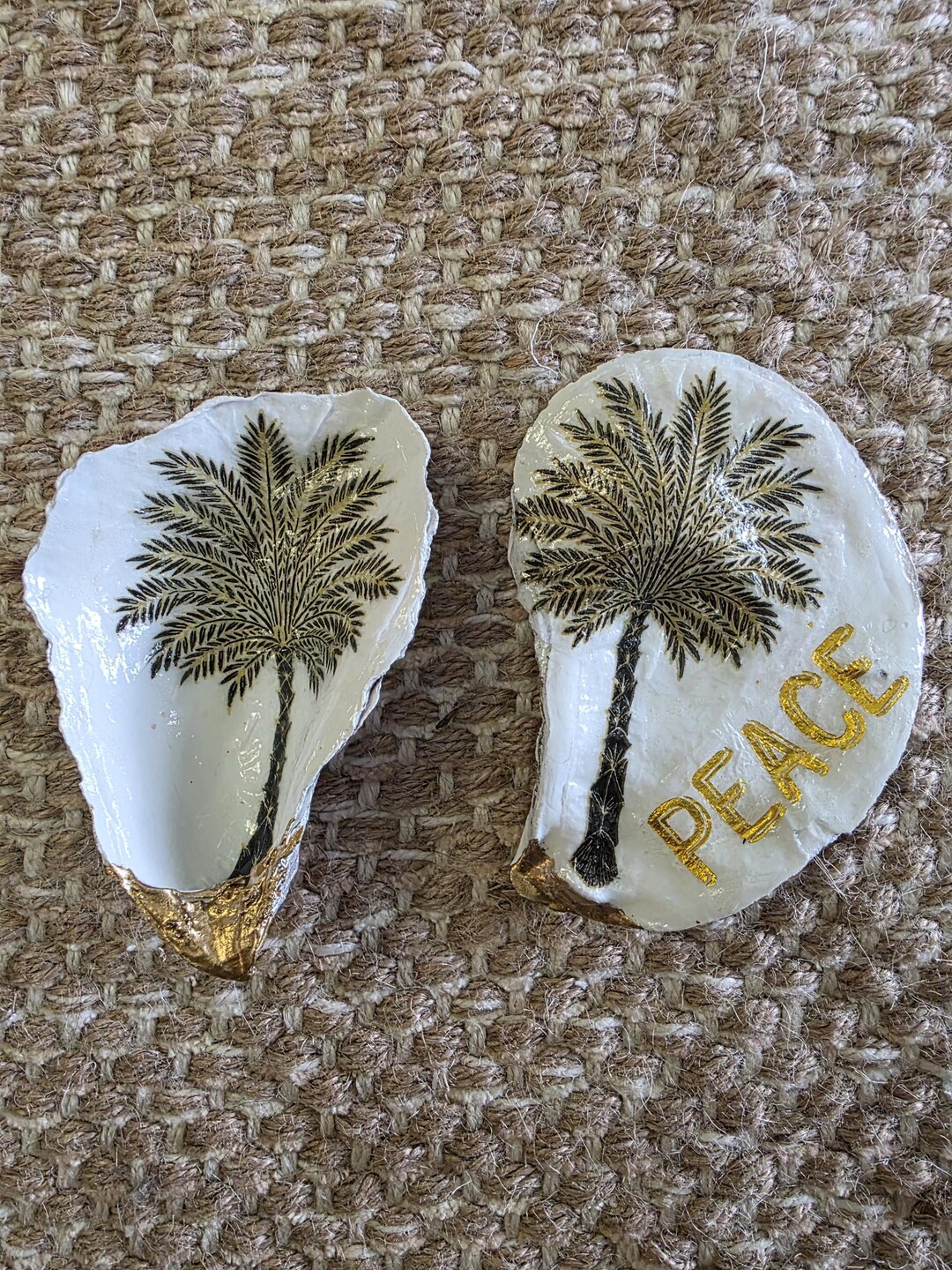 Decoupage Oyster Shells With Palm Trees - Etsy