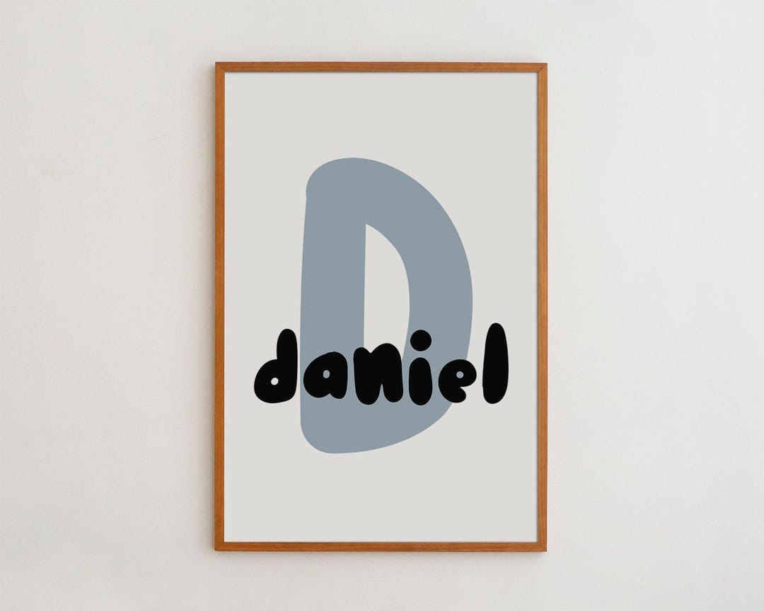 Personalized Name Initial Wall Art Print for Nursery and Kids Room ...