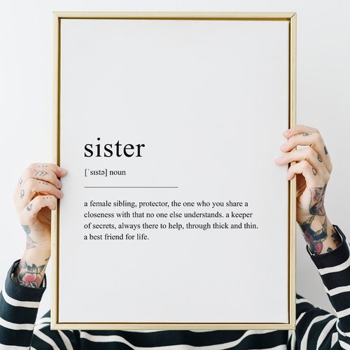 Custom Definition Print Funny Sign Black and White Wall Art | Etsy