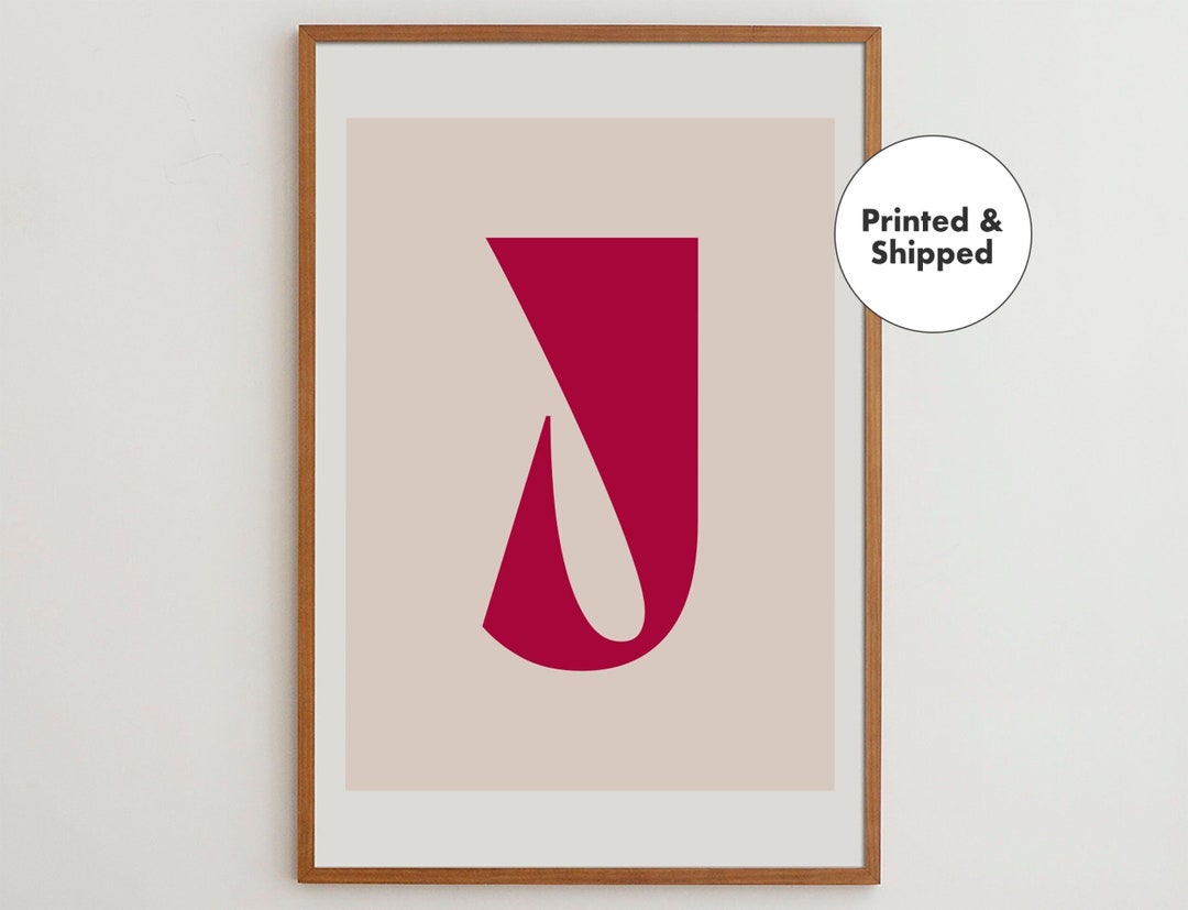 Custom Initial Print, Letter J Print, Personalized Wall Art, Nursery ...