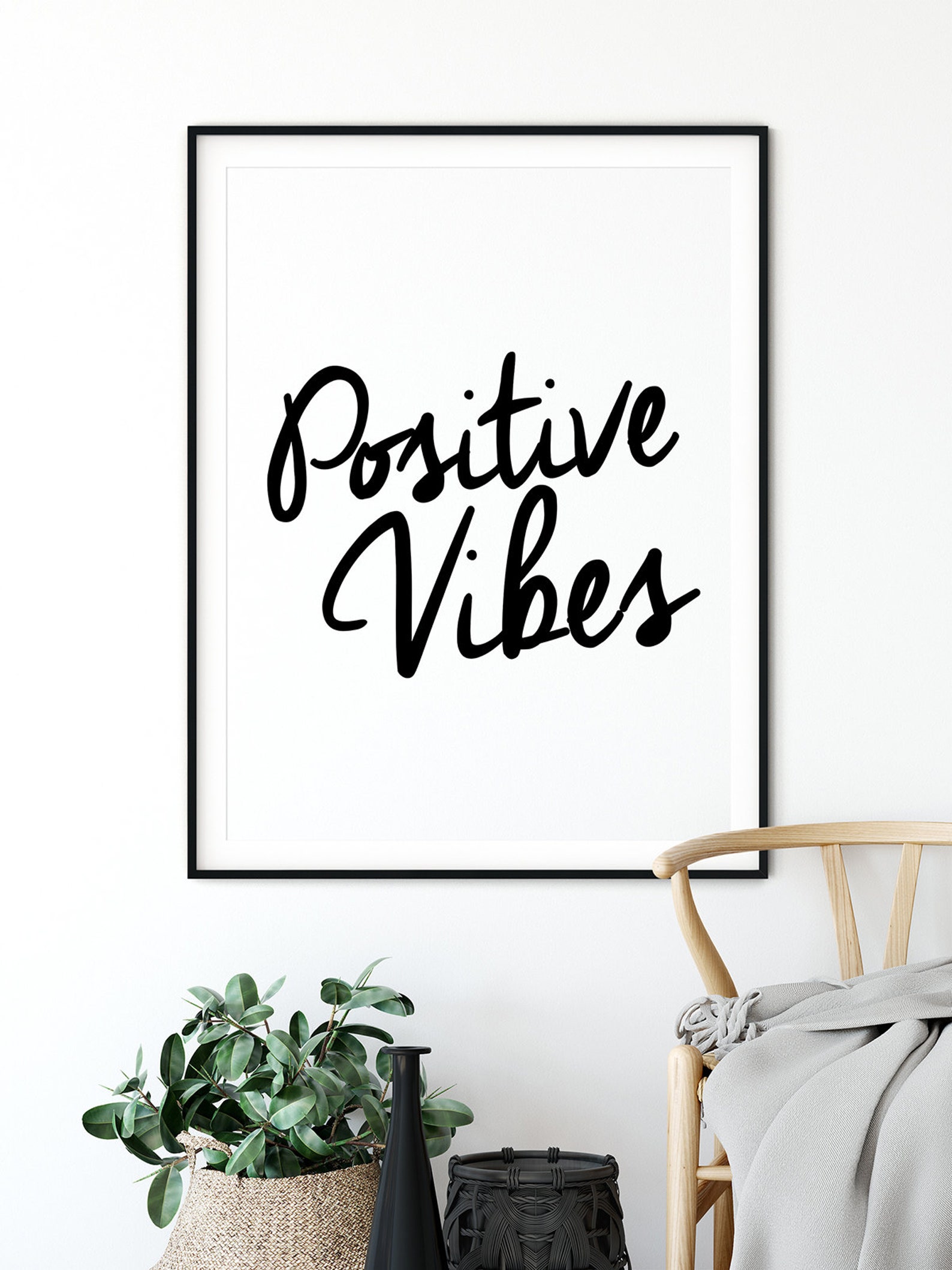 Positive Quotes Wall Art Positive Vibes Good Vibes Only - Etsy