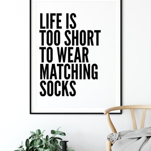 Life is Short Print Black and White Wall Decor Art Paper Minimalist ...