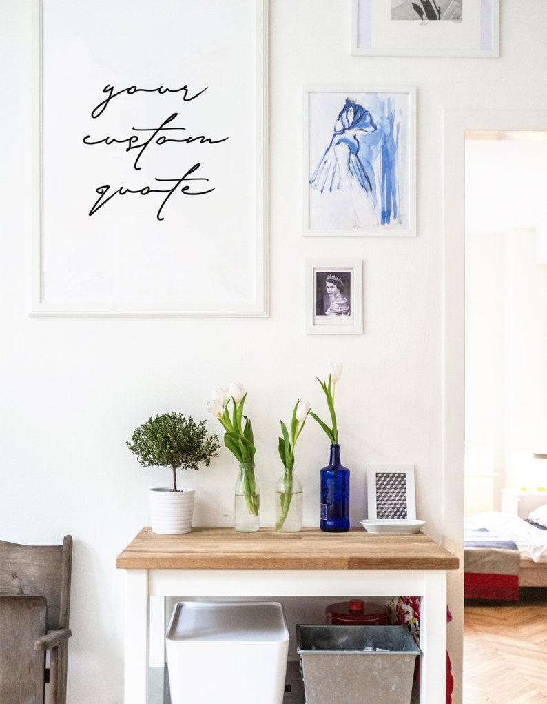 Custom Quote print Typography wall art Living room decor | Etsy