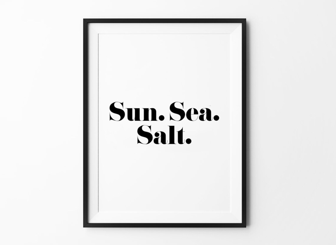 Sun Sea Salt Beach Sign Summer Print Wall Art Quote - Etsy Canada