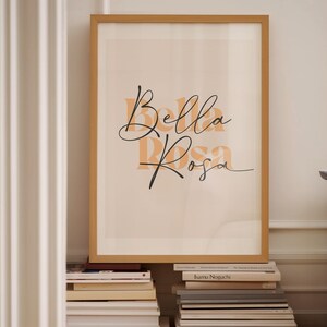 Bella Rosa - Typography Art Print High Quality Matte Paper - Etsy