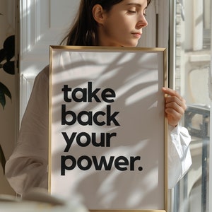 Take Back Your Power Motivational Quote Wall Art Print Typography ...