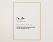 Family Definition Wall Art Black and White Print - Etsy
