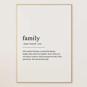 Family Definition Wall Art Black and White Print - Etsy