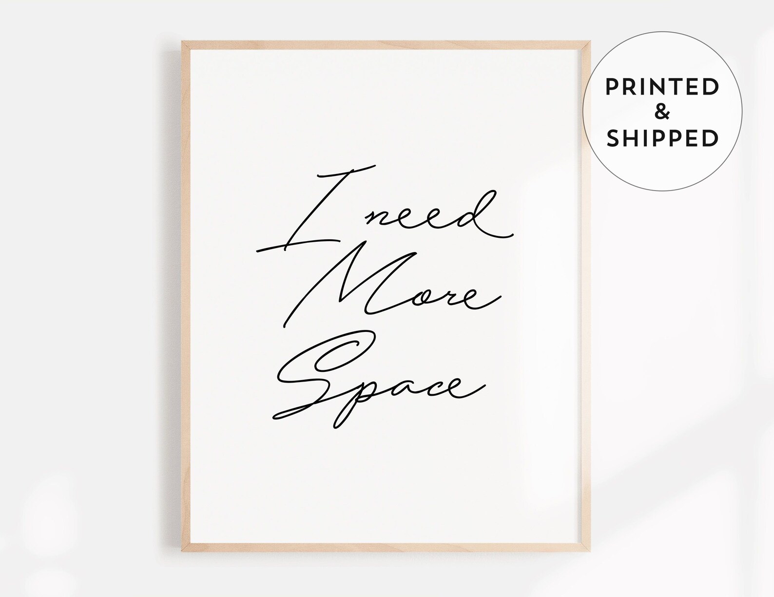 Space Typography Print Handwriting Black and White Art | Etsy