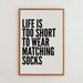 Life is Short Print Black and White Wall Decor Art Paper Minimalist ...