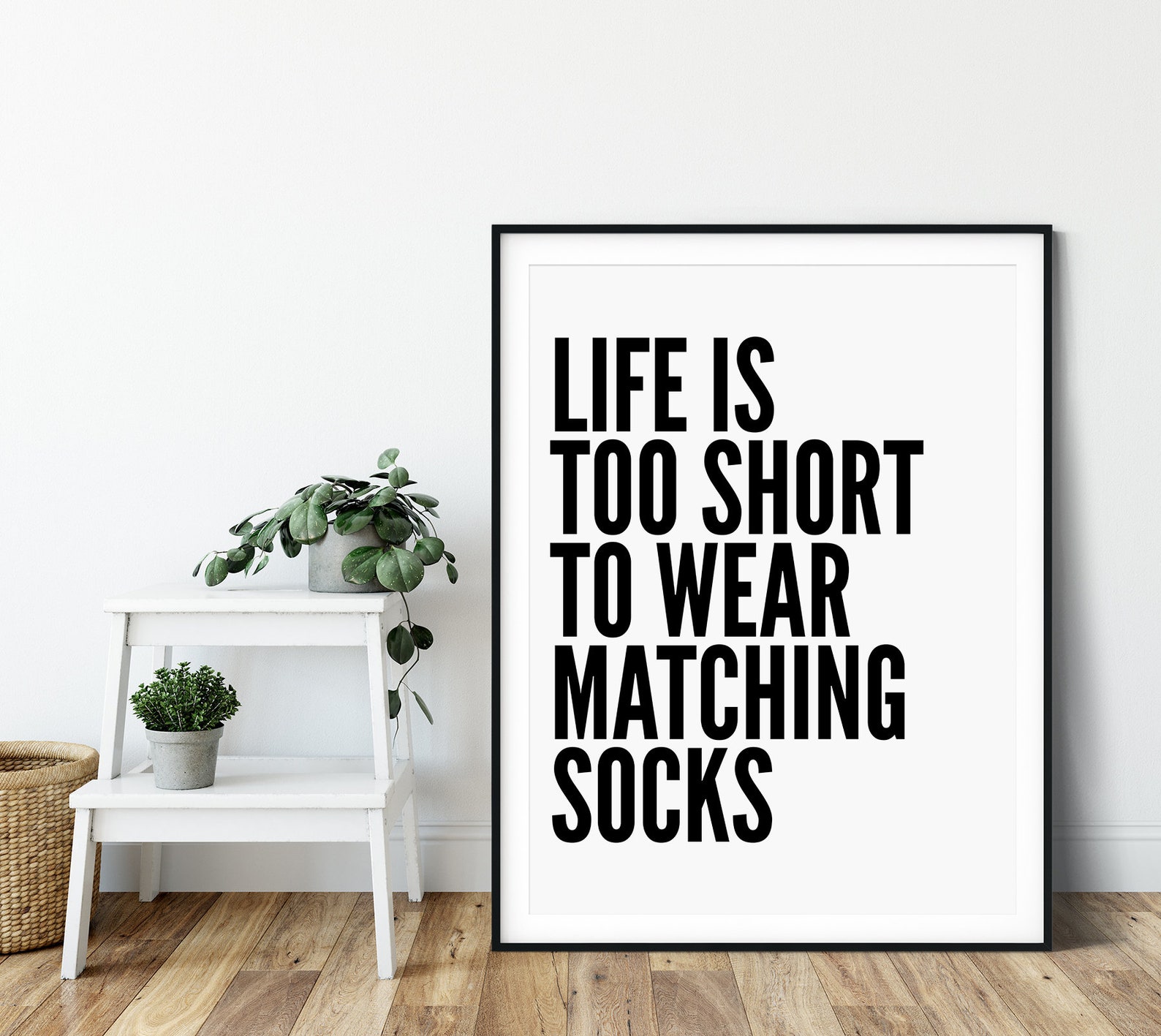Life is Short Print Black and White Wall Decor Art Paper - Etsy