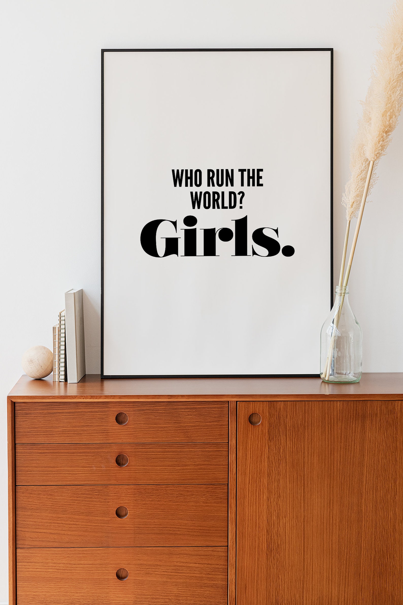 Who Run the World Girls Typography Print Feminist Gifts | Etsy