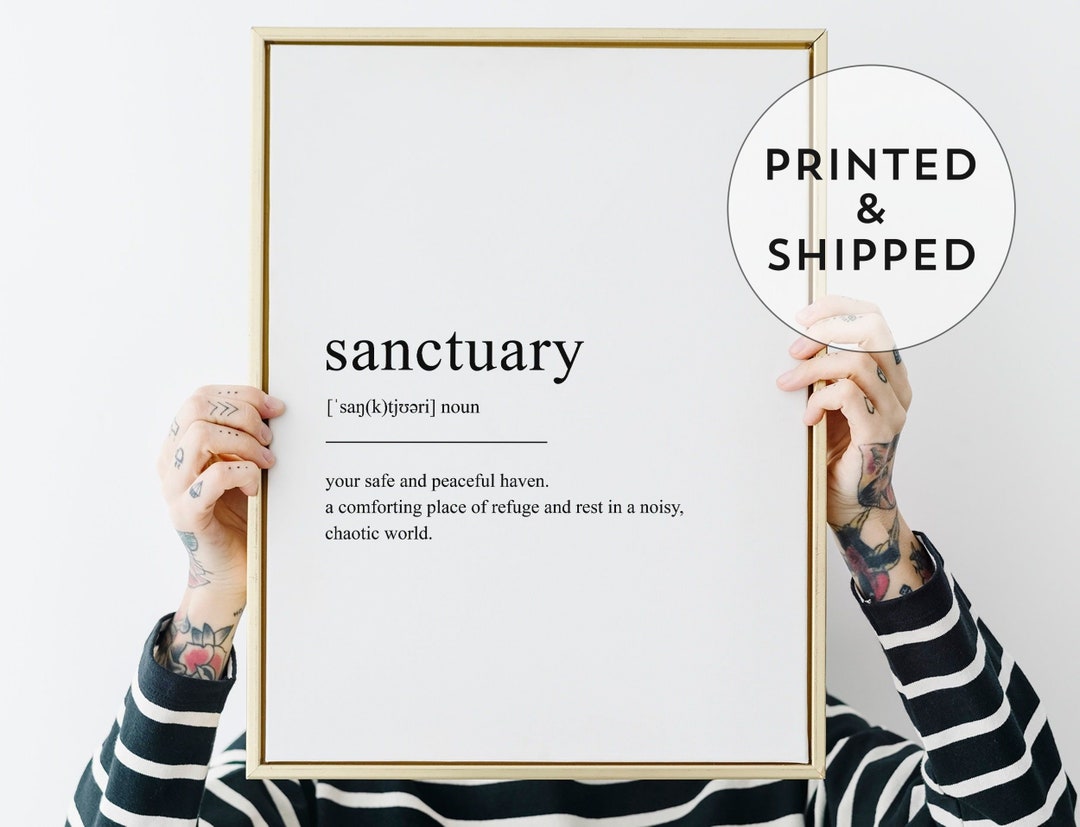 Sanctuary Definition Wall Art Black and White Print - Etsy