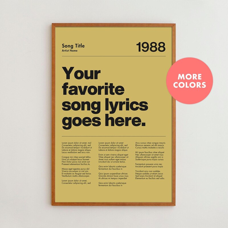 Song Lyric Art - Etsy