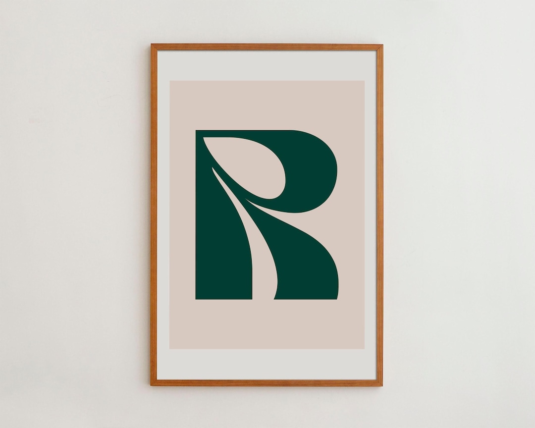 Personalized Initial Print: Modern Monogram Wall Art, Framed or ...