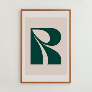 Personalized Initial Print: Modern Monogram Wall Art, Framed or ...