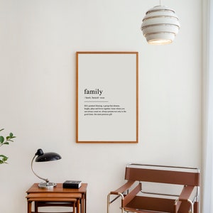 Family Definition Wall Art Black and White Print - Etsy