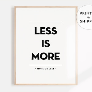 Less is More Wall Decor Inspirational Quotes Motivational | Etsy