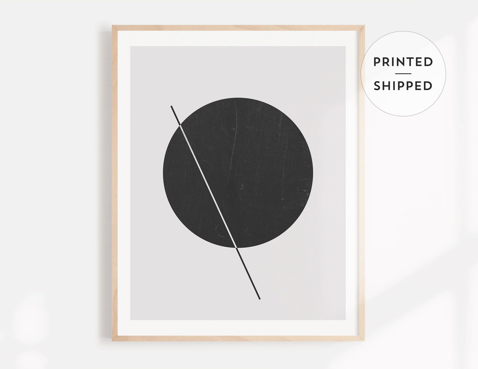 Circle and Line Geometric Wall Art Physically Printed | Etsy