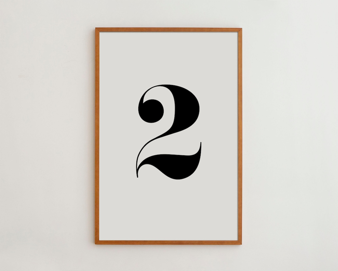 Numerology Number Print Nursery Prints Wall Art Prints Black and White ...