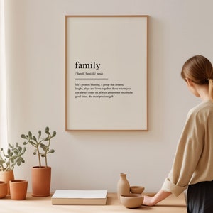 Family Definition Wall Art Black and White Print Inspirational ...