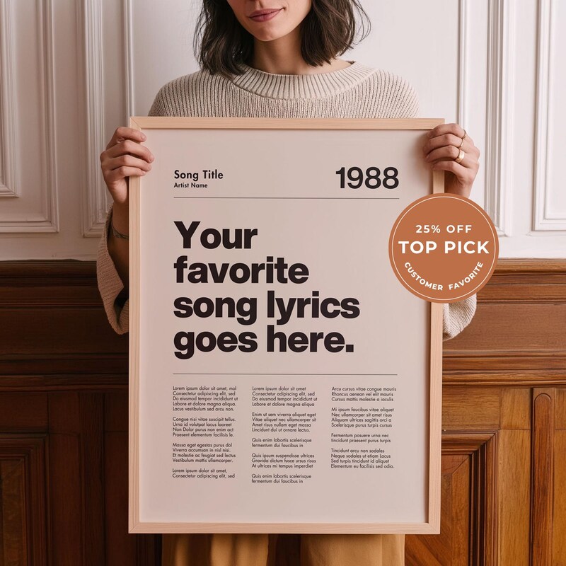 Frame Lyrics Large - Etsy