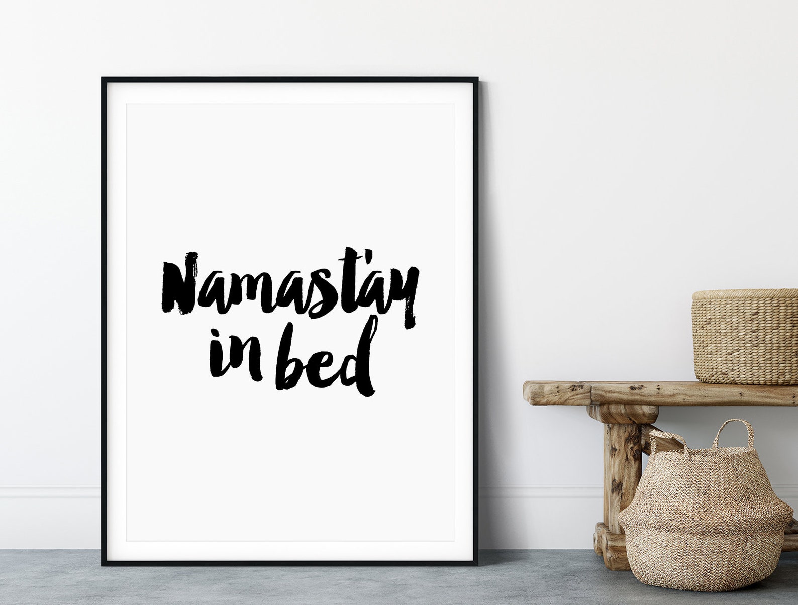 Namastay Print Wall Art Prints Typography Poster Black and - Etsy