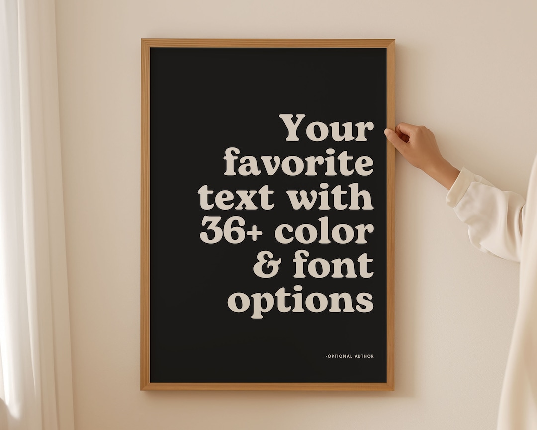 Custom Wall Art Print Customize Quote Lyric or Phrase Wall Decor With ...