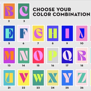 Personalized Letter Art Print Custom Wall Art Name Sign Poster ...