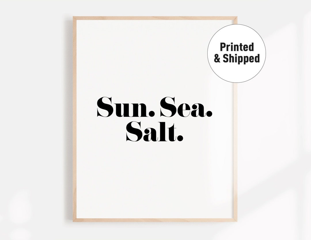Sun Sea Salt Beach Sign Summer Print Wall Art Quote - Etsy