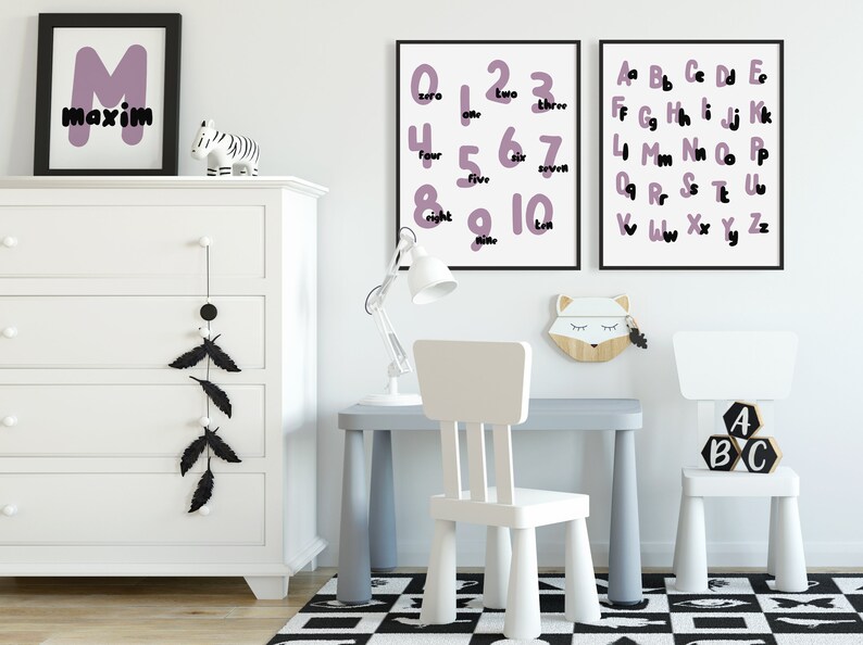 Alphabet Poster Learning Letters Counting Poster - Etsy