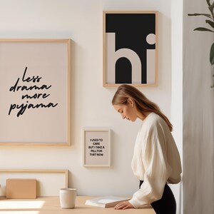 Funny Quote Poster | Framed Wall Art Print | Black Lettering on Beige ...