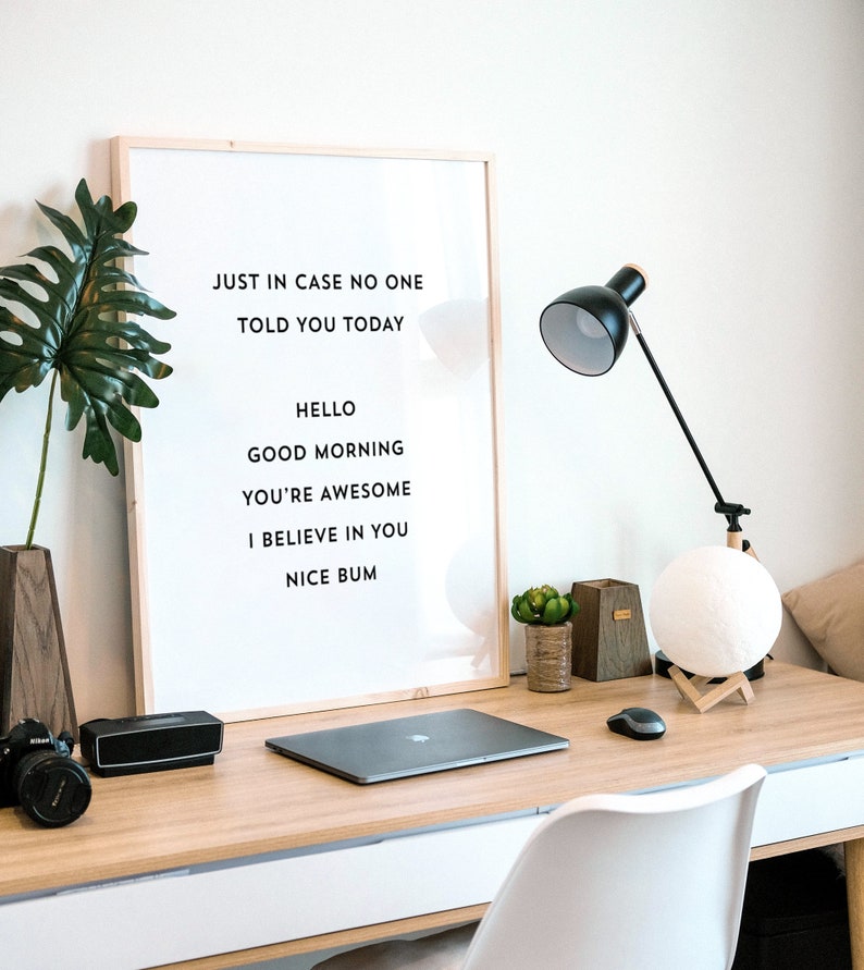 Just in Case No One Told You Today Print Black and White Wall - Etsy